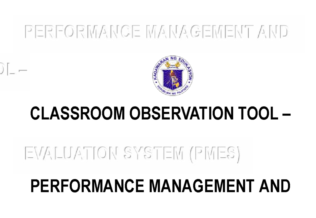 Annex C-1 COT-Rubric for Proficient Teacher - CLASSROOM OBSERVATION ...