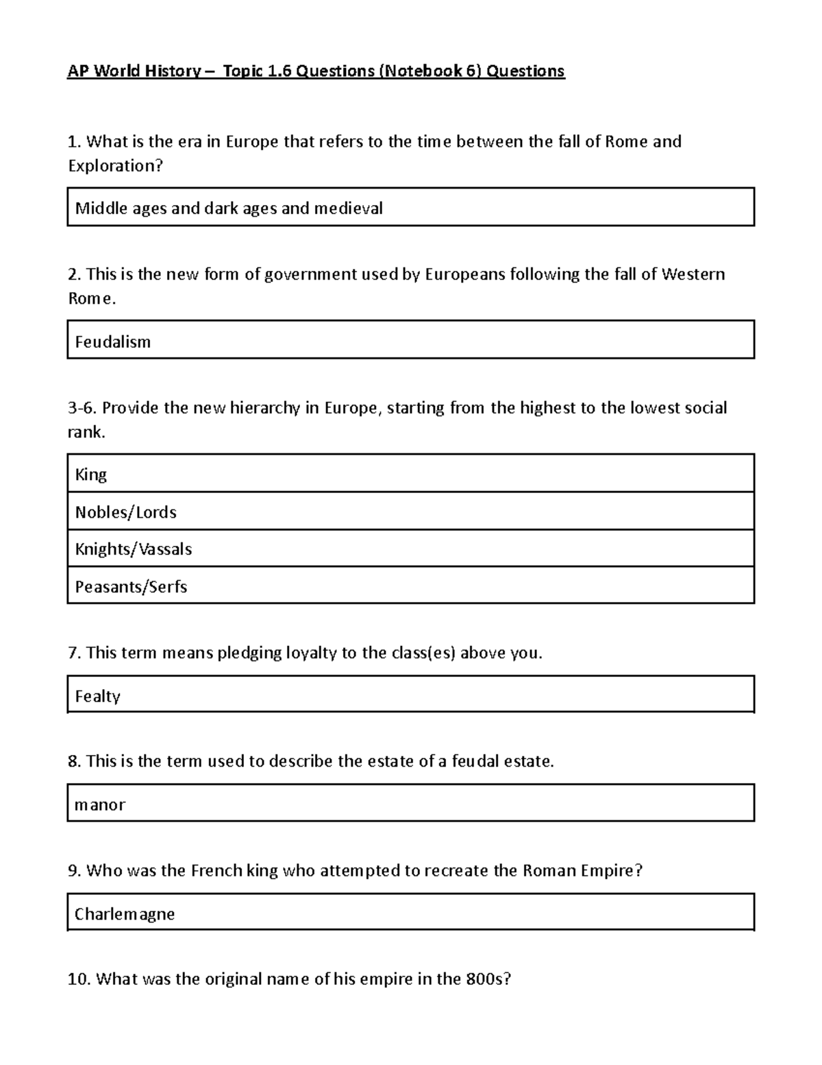 AP World History - Topic 1.6 Study Guide (Notebook 6) - Studocu