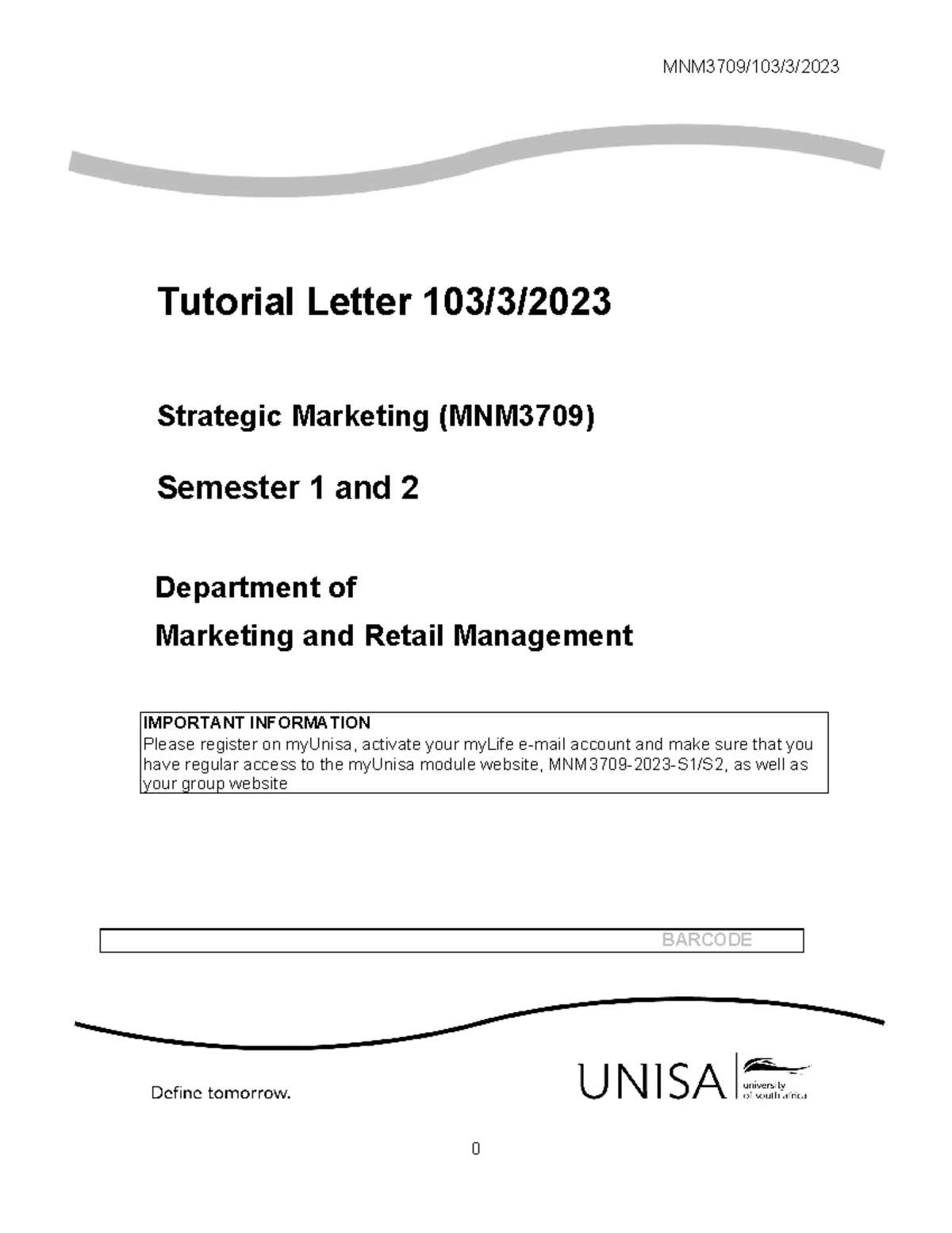 Tutorial Letter 10332023 mnm3709 - MNM3709/103/3/ Tutorial Letter 103/3 ...