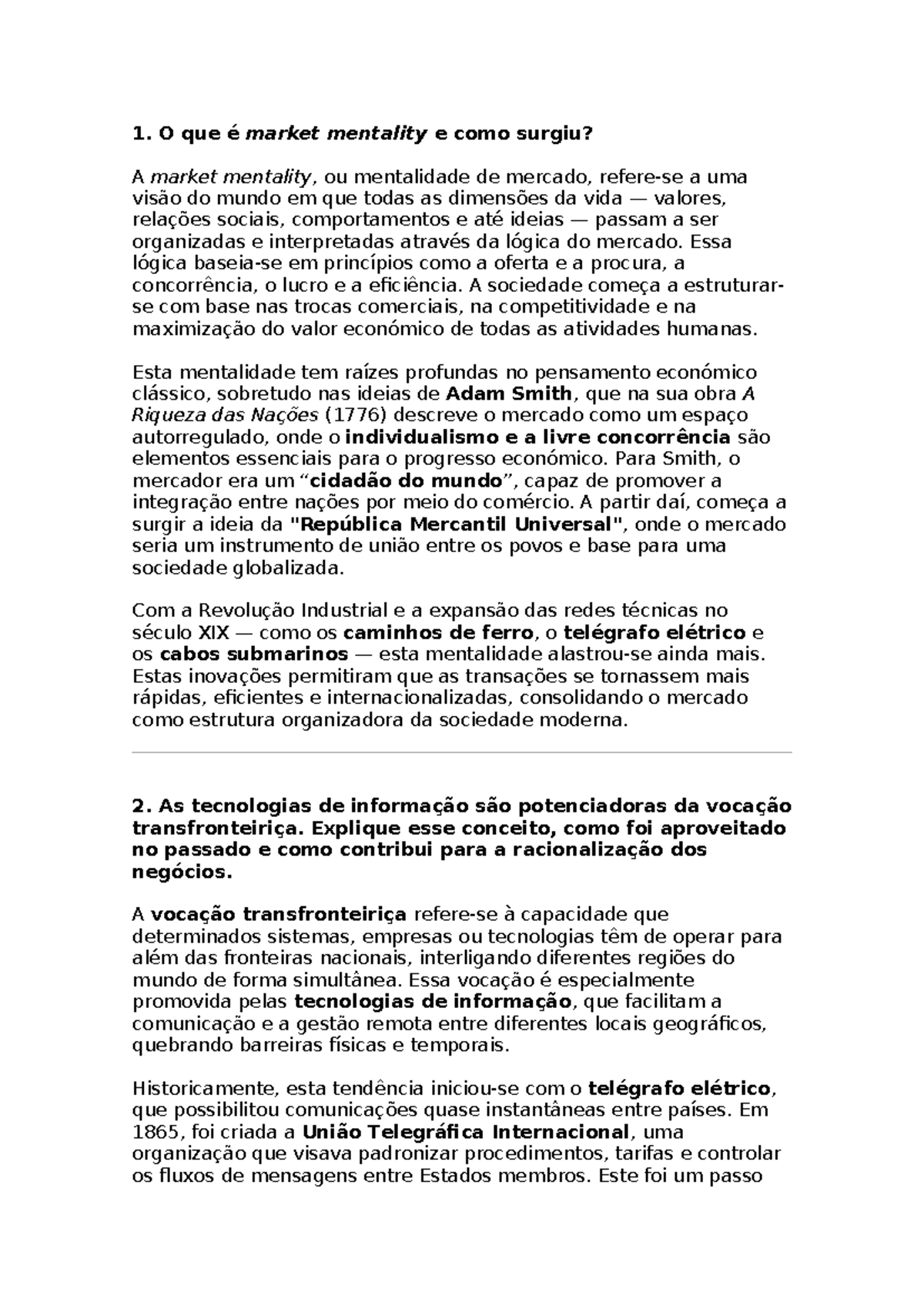 Res. Tópicos - Exemplos de Respostas sobre Mentalidade de Mercado e TI ...