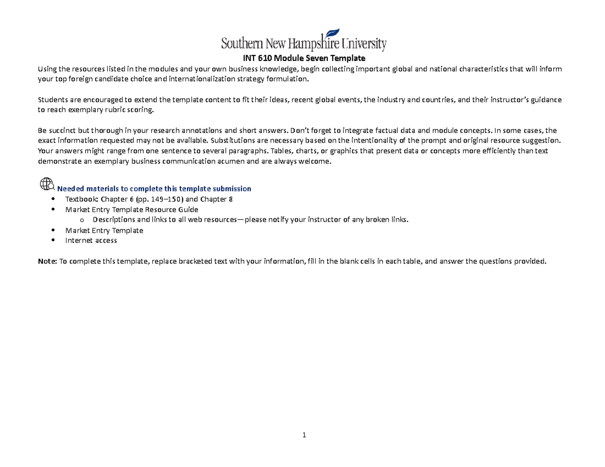 INT 610 Module Seven Template 8-20-2023 - INT 610 Module Seven Template ...