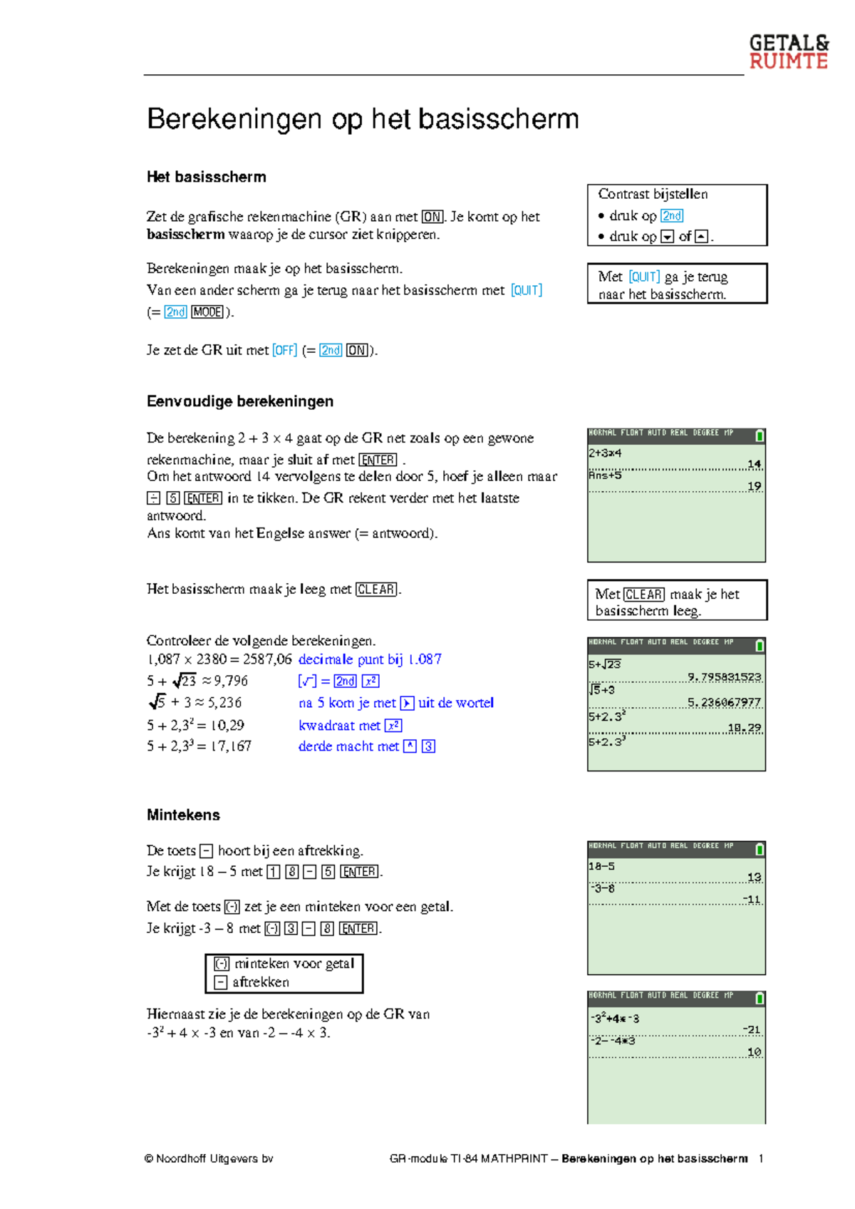 Grafisch Rekenmachine Uitleg en Basisberekeningen - Studeersnel