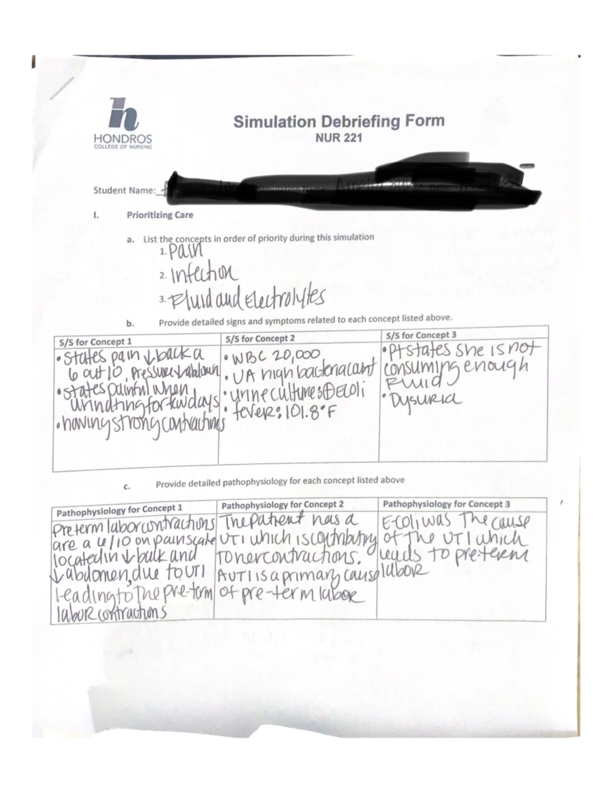 Simulation Debriefing Form - NUR 221 - Studocu