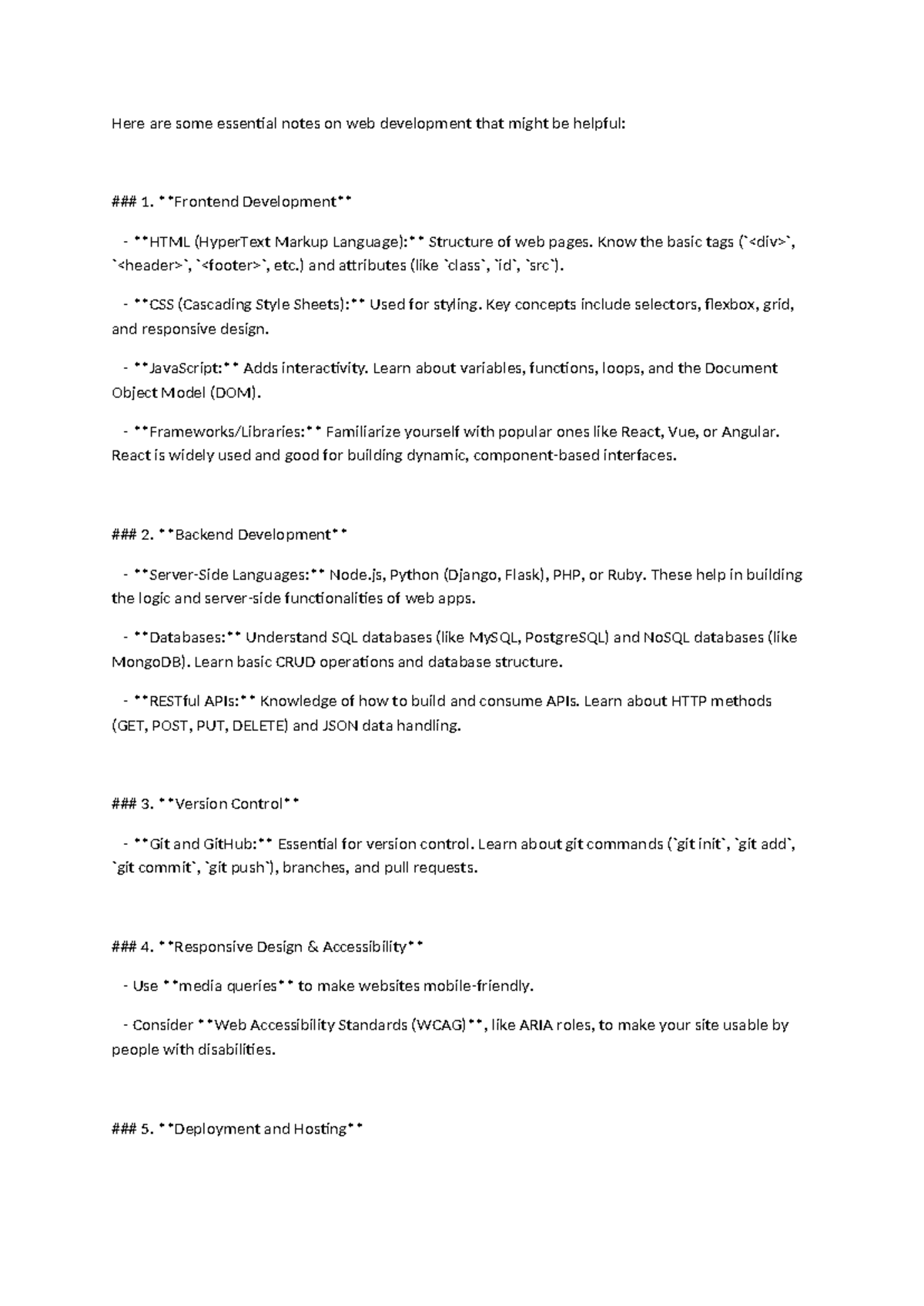 Web Development Notes: Key Concepts for Frontend & Backend Skills - Studocu