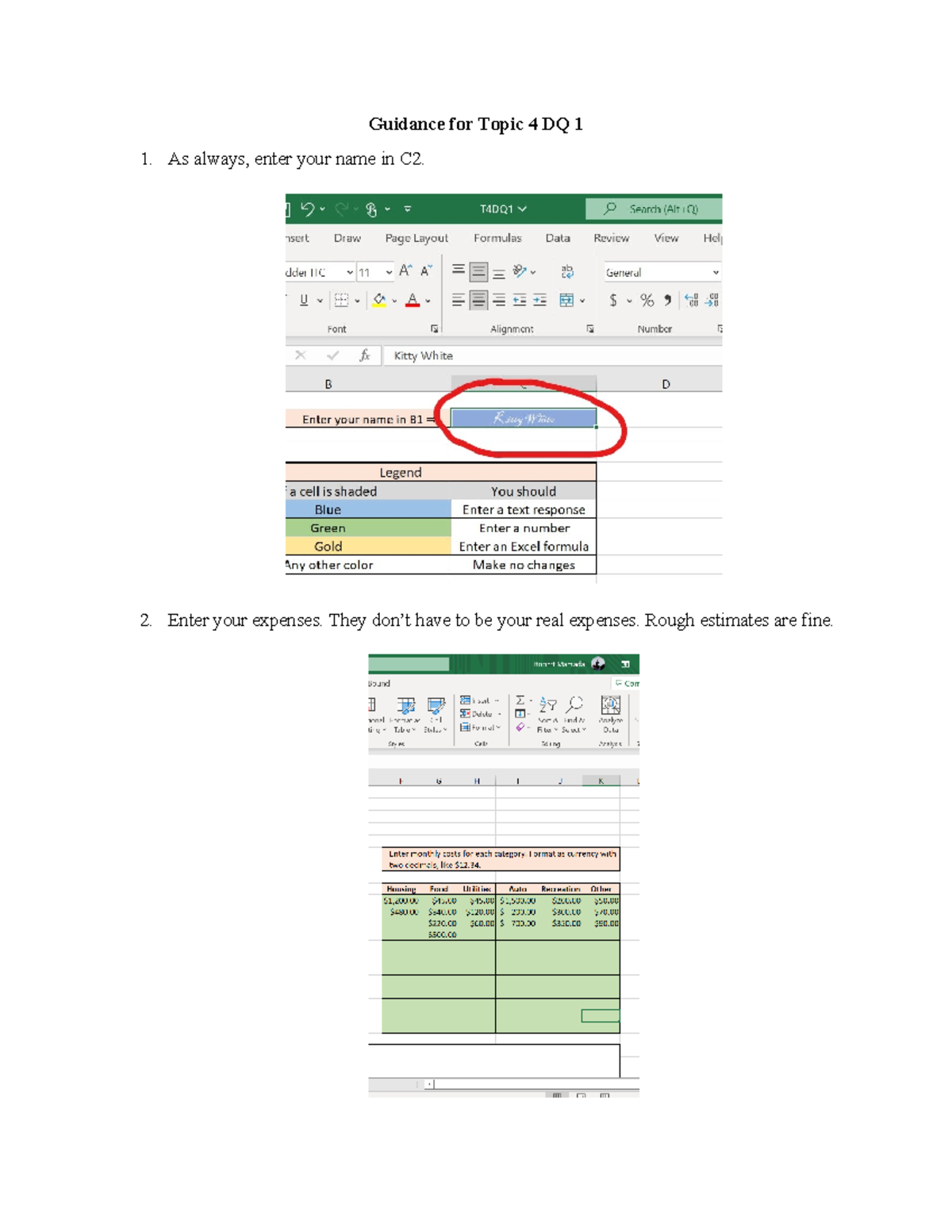 Topic 4 DQ 1 Guidance Notes - Formulas and Chart Instructions - Studocu