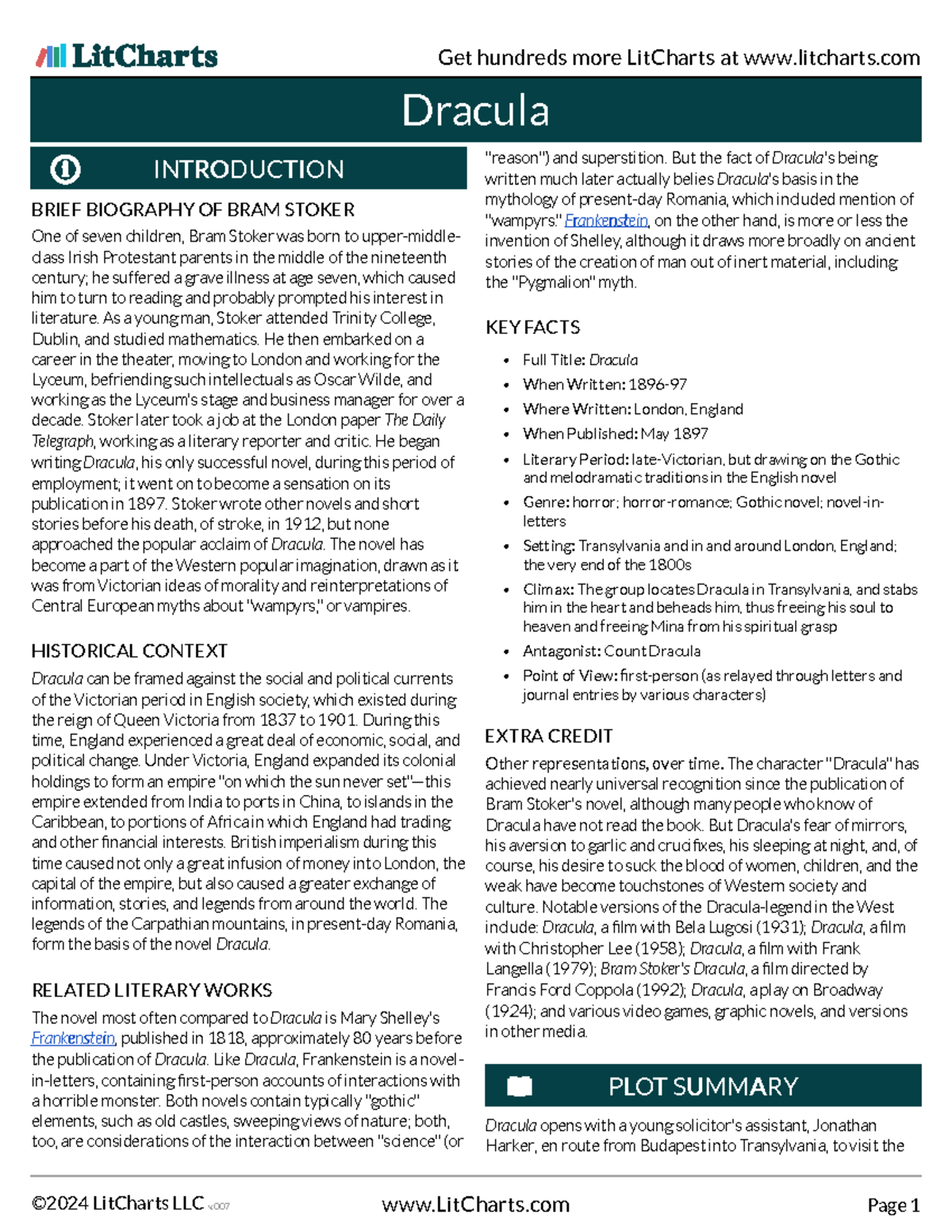 Dracula (ENG 101) - Comprehensive Chapter Summaries & Themes Analysis ...