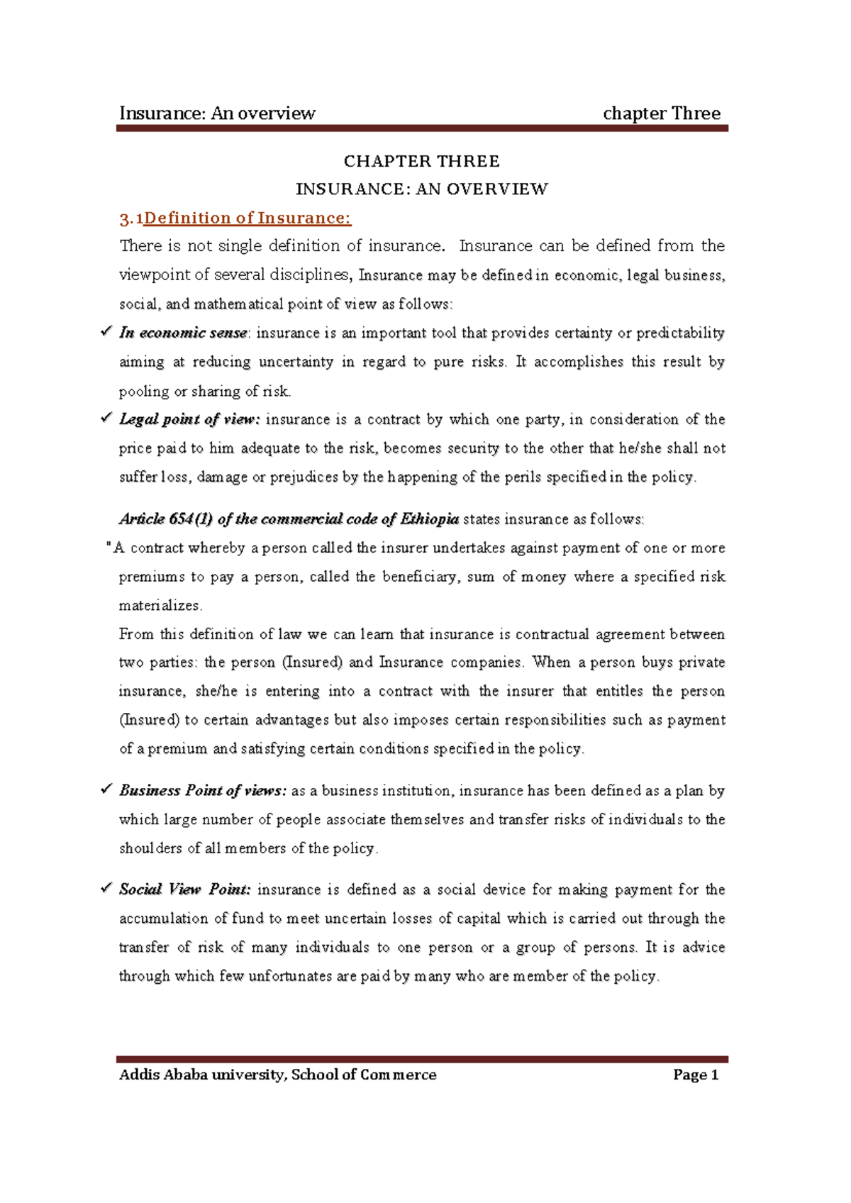 Risk Management & Insurance: Chapter 3 Overview - Studocu
