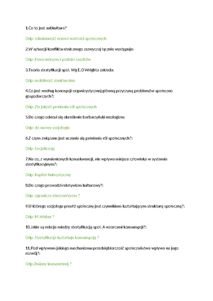 Socjologia pytania z modułów - 1. Dzieła Comte’a są jednym z najlepszych dokumentów jego epoki i ...