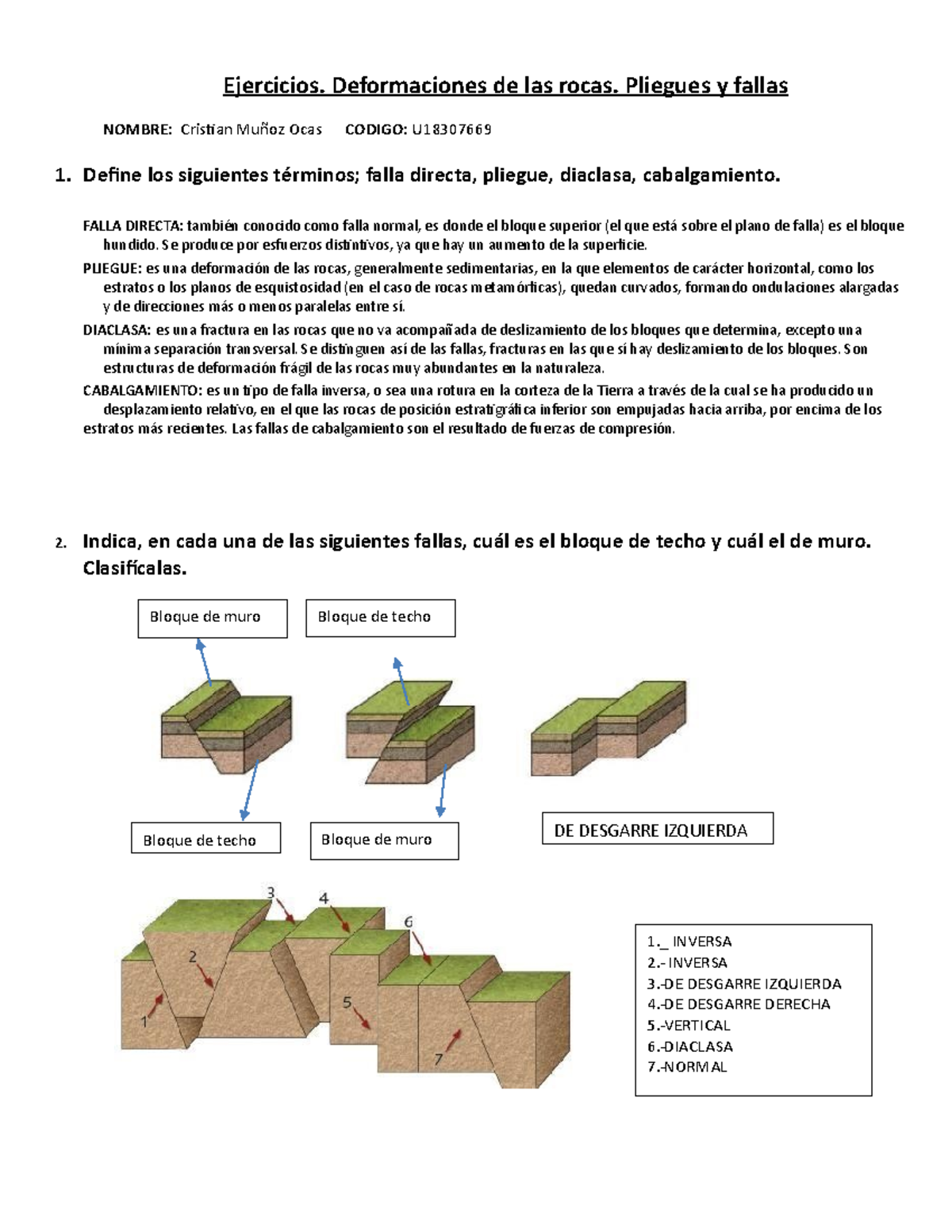 S06.s6 - Ejercicios Prácticos sobre Pliegues y Falla en Geología - Studocu