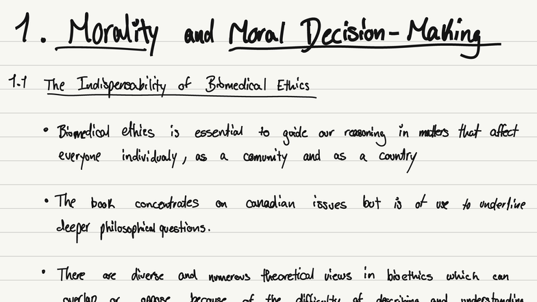 Lesson 1: Morality and Biomedical Ethics Overview (Course Code: BIOETH ...