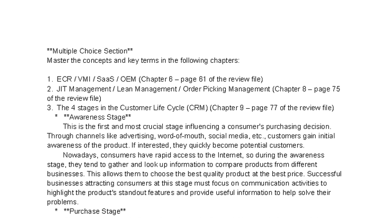Mastering Key Concepts in Supply Chain & CRM (Course Code: SCM 101 ...