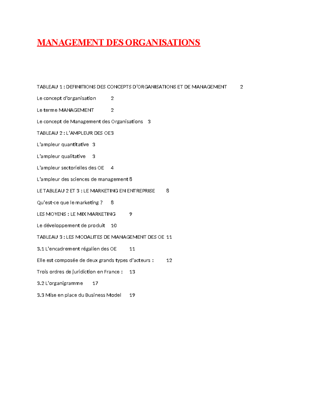 Gestion L1 - Concepts et Approches de Management des Organisations ...