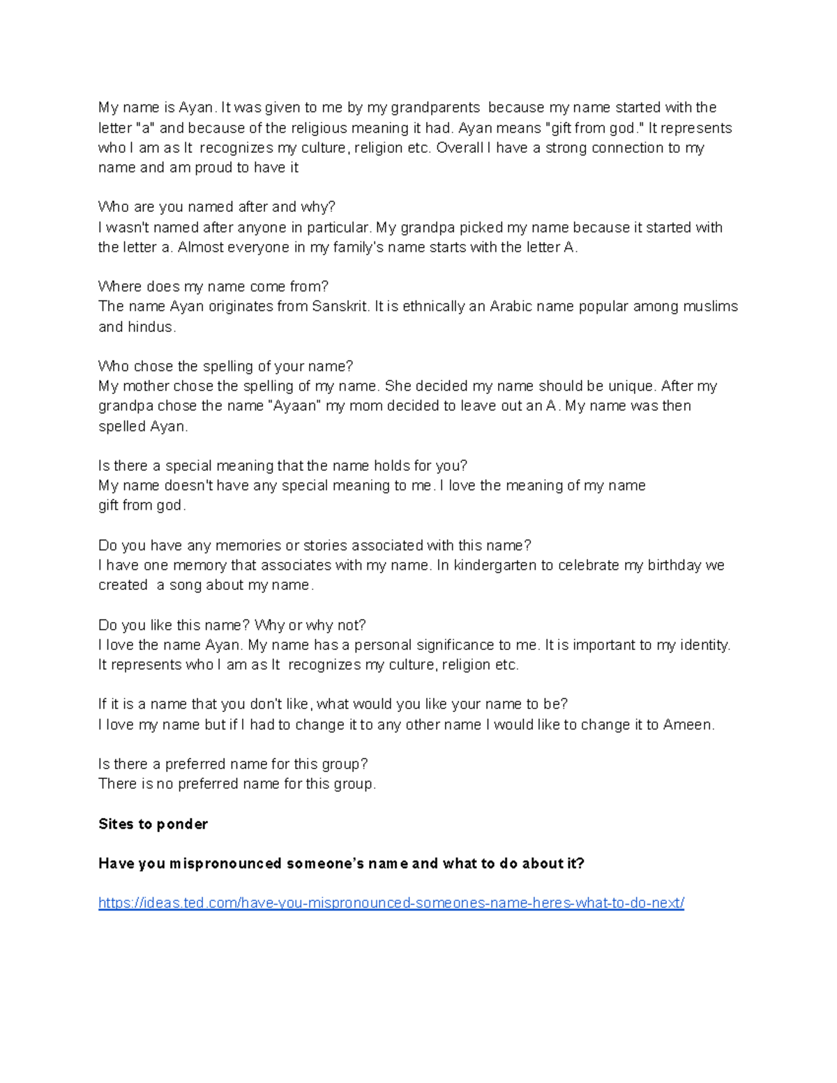 Name Assignment - The Significance of Names and Identity - Studocu