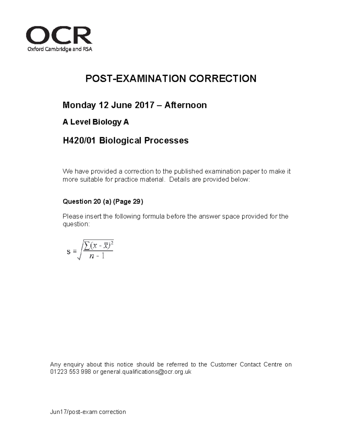 (A) 17 Jun AL paper 1 correction - Jun17/post-exam correction POST ...