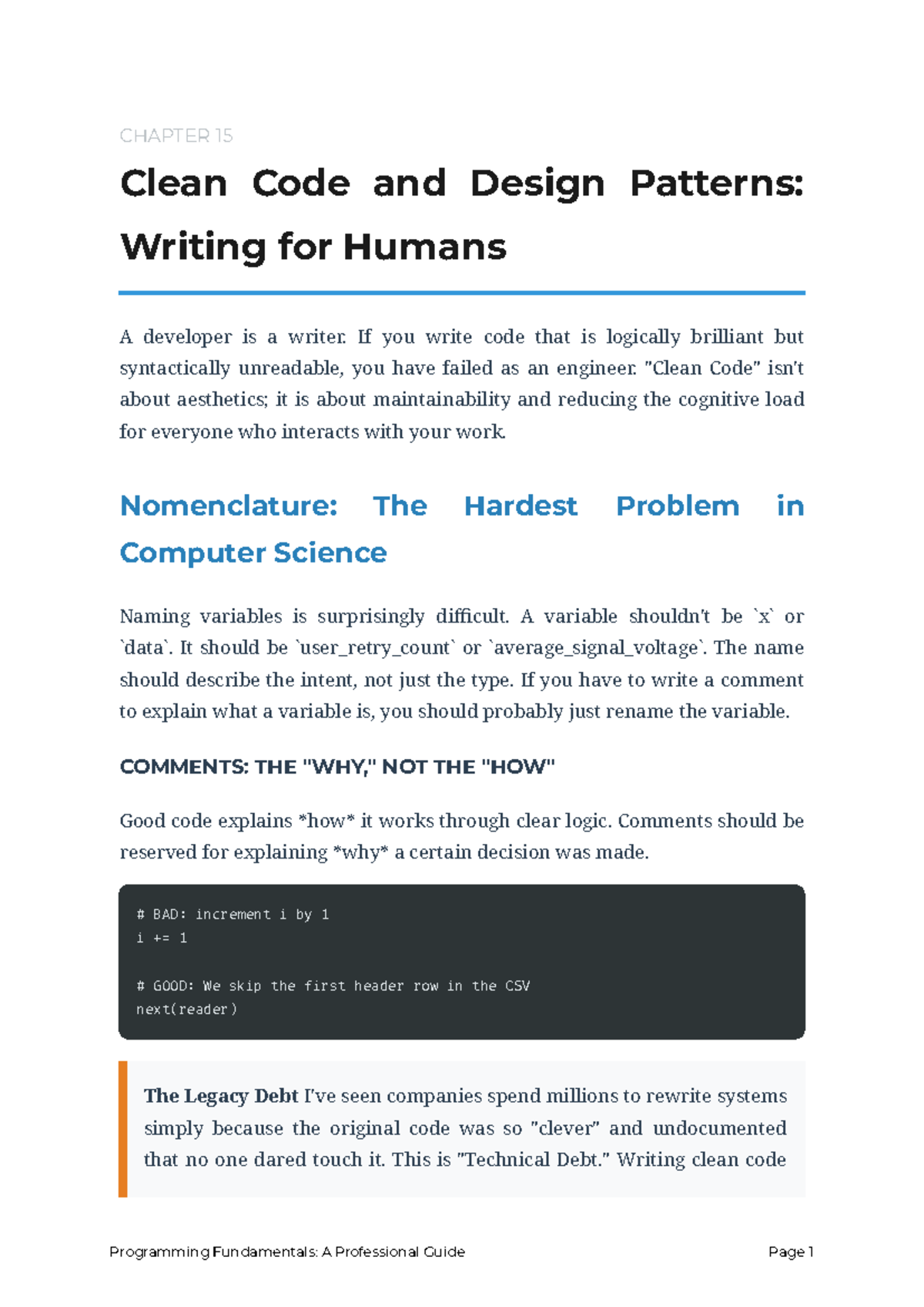 CHAPTER 15: Clean Code & Design Patterns for Developers - Studocu