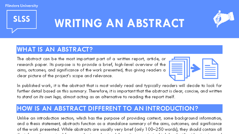 WRITING AN ABSTRACT: A GUIDE TO CRAFTING EFFECTIVE SUMMARIES - Studocu