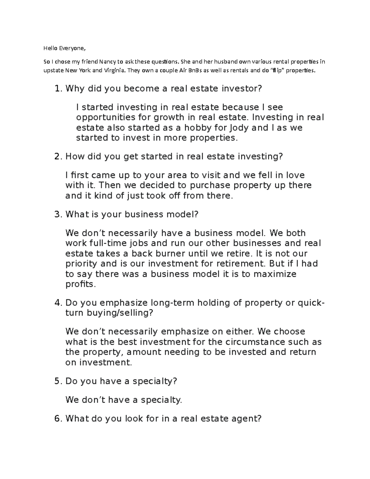 Disc 6-Real Estate: Insights from an Investor's Perspective - Studocu