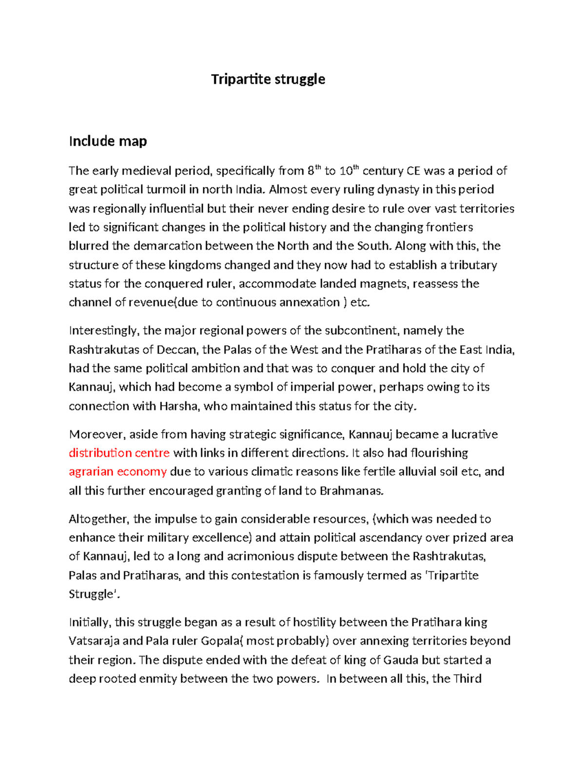 Tripartite Struggle in Early Medieval India: Key Insights and Map - Studocu