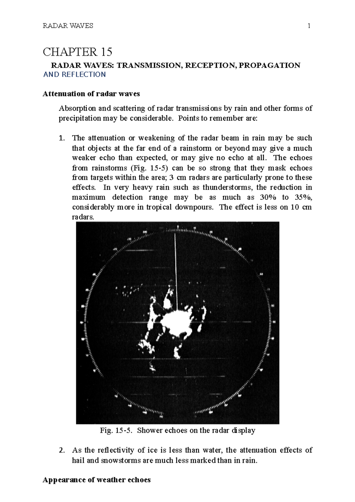 Chapter 15 Radar Waves Transmission, Reception, Propagation AND ...