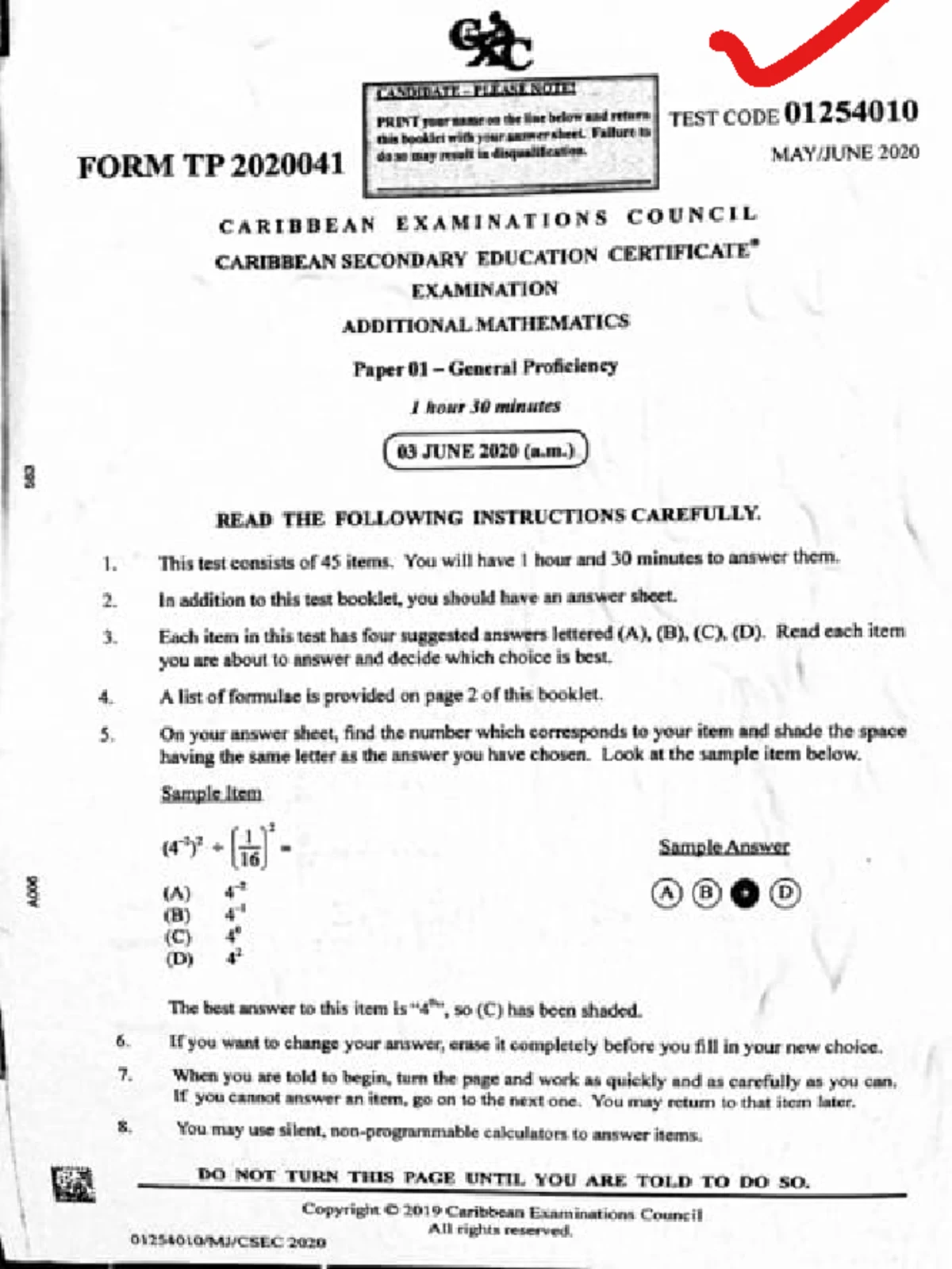 CSEC Mathematics Paper 02 General Proficiency January 2025 Exam - Studocu