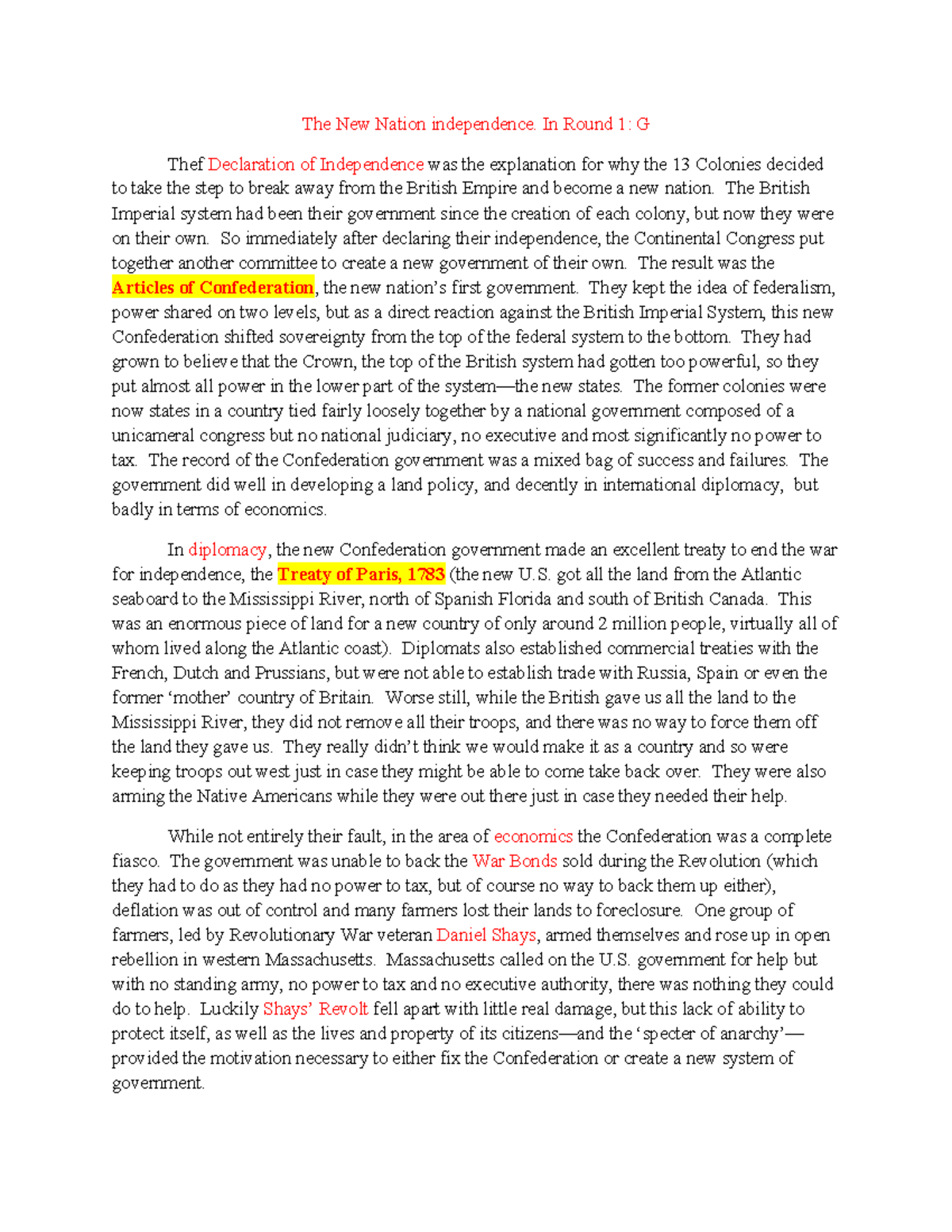 The Articles of Confederation: Economic Challenges and Shays' Rebellion ...