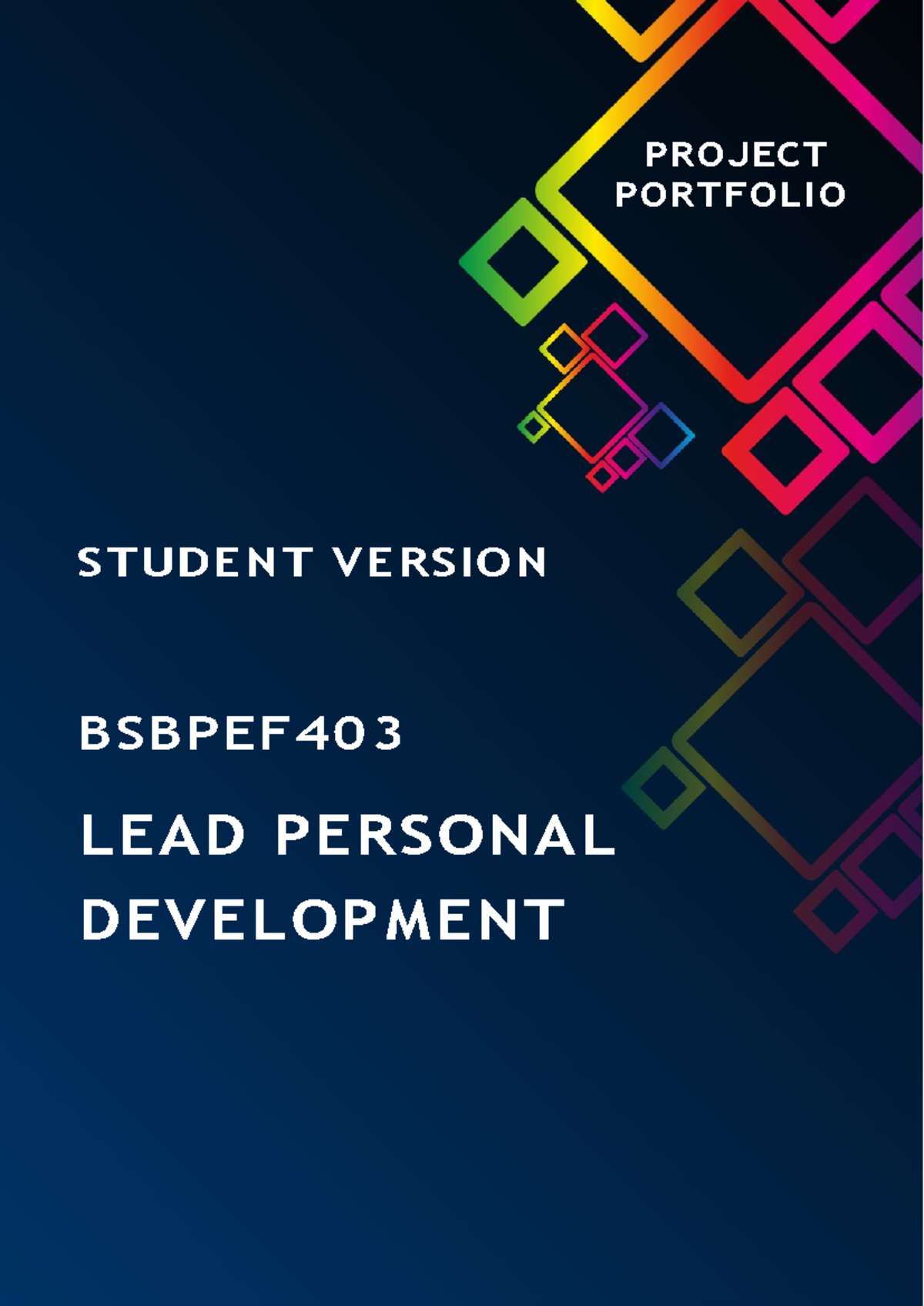 BsbPEF403 Project Portfolio: Leading Personal Development Insights ...