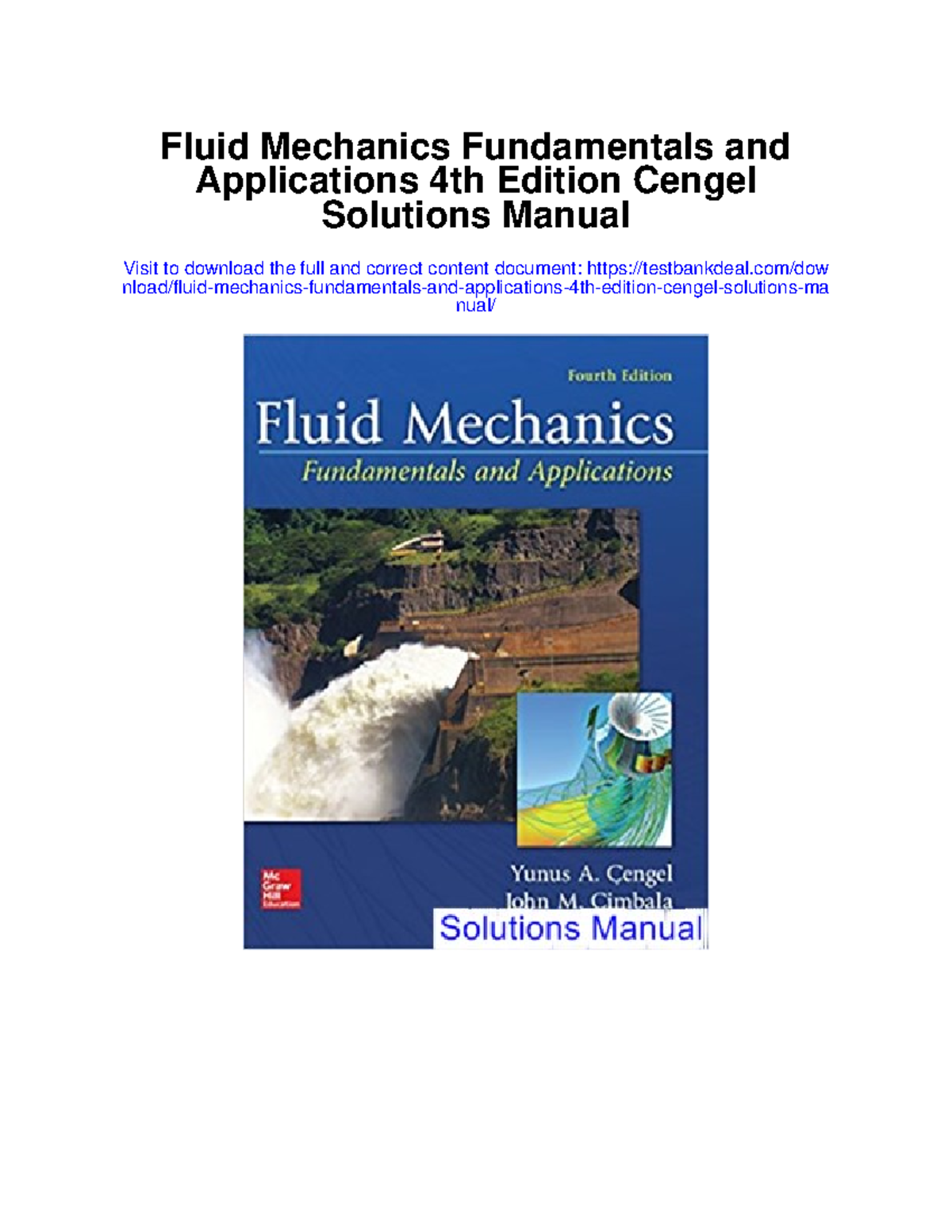 Solutions Manual for Fluid Mechanics: Fundamentals & Applications (4th Ed) - Ch 8 - Studocu