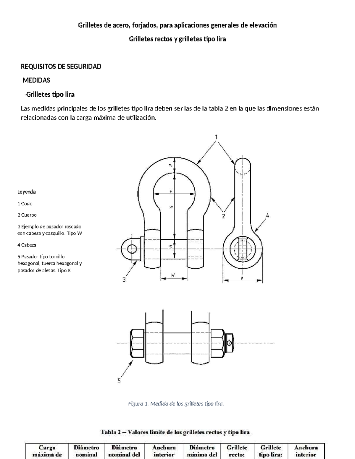 Grilletes de Acero: Requisitos y Normas UNE EN 13889 - Studocu