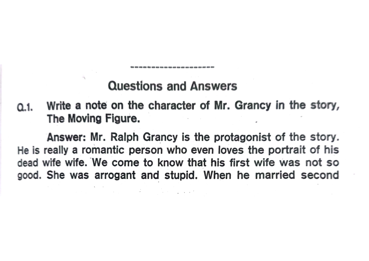 The Moving Finger - QA - Questions and Answers Q. Write a note on the ...