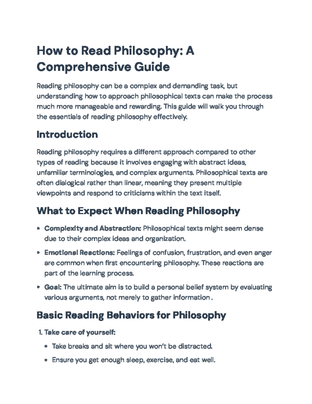 How to Read Philosophy: A Comprehensive Guide for Students - How to ...