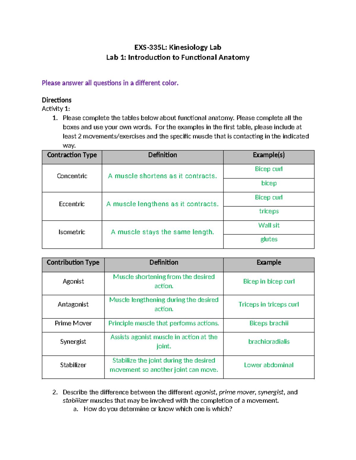 EXS-335L - Lab 1 - EXS-335L: Kinesiology Lab Lab 1: Introduction to ...