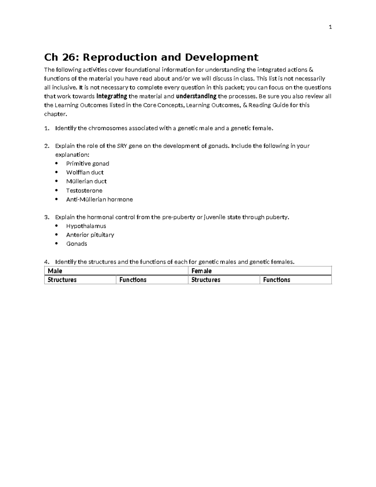 Ch 26: Reproduction and Development Study Guide - Studocu