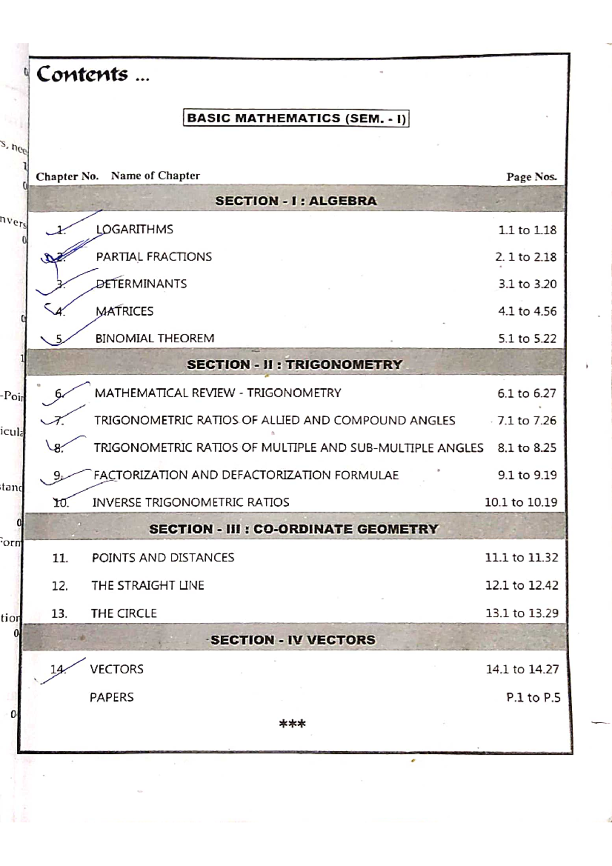 Basic Mathematics (Sem. I) - Chapter Contents and Logarithms - Studocu