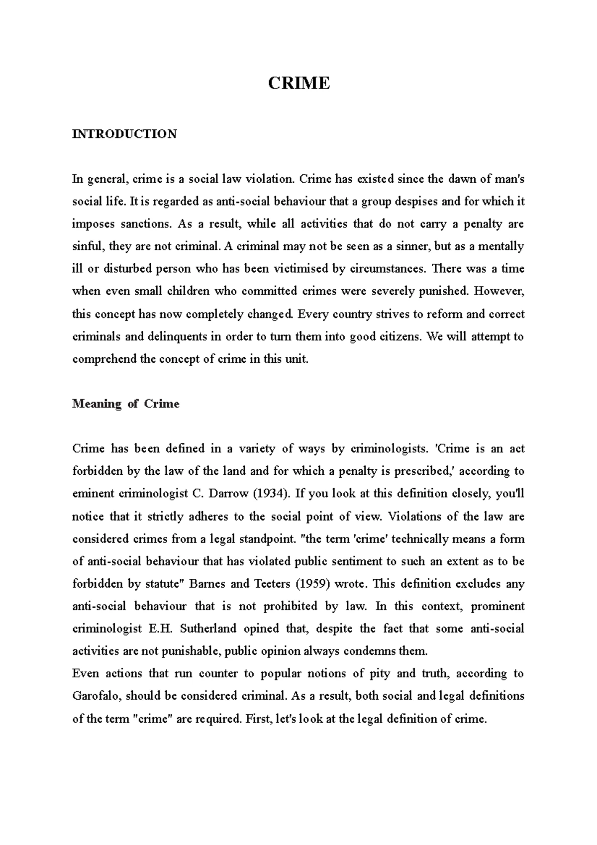 Definition Nature Scope And Importance of Criminology - Introduction ...