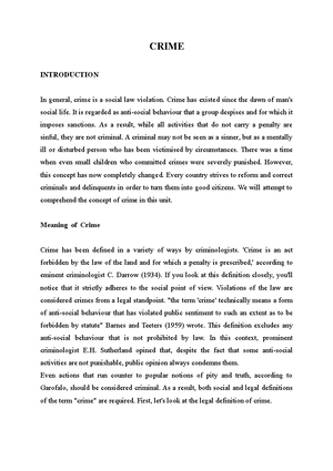 Definition Nature Scope And Importance of Criminology - Introduction ...