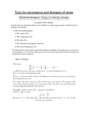 Lesson 12 - The Ratio Test and Alternating Series Test Explained - Studocu