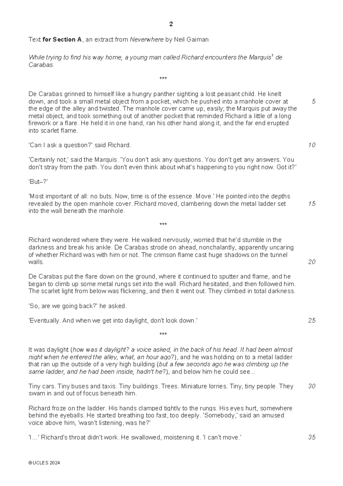 Fiction Insert 4 - Extract from Neil Gaiman's Neverwhere - Studocu