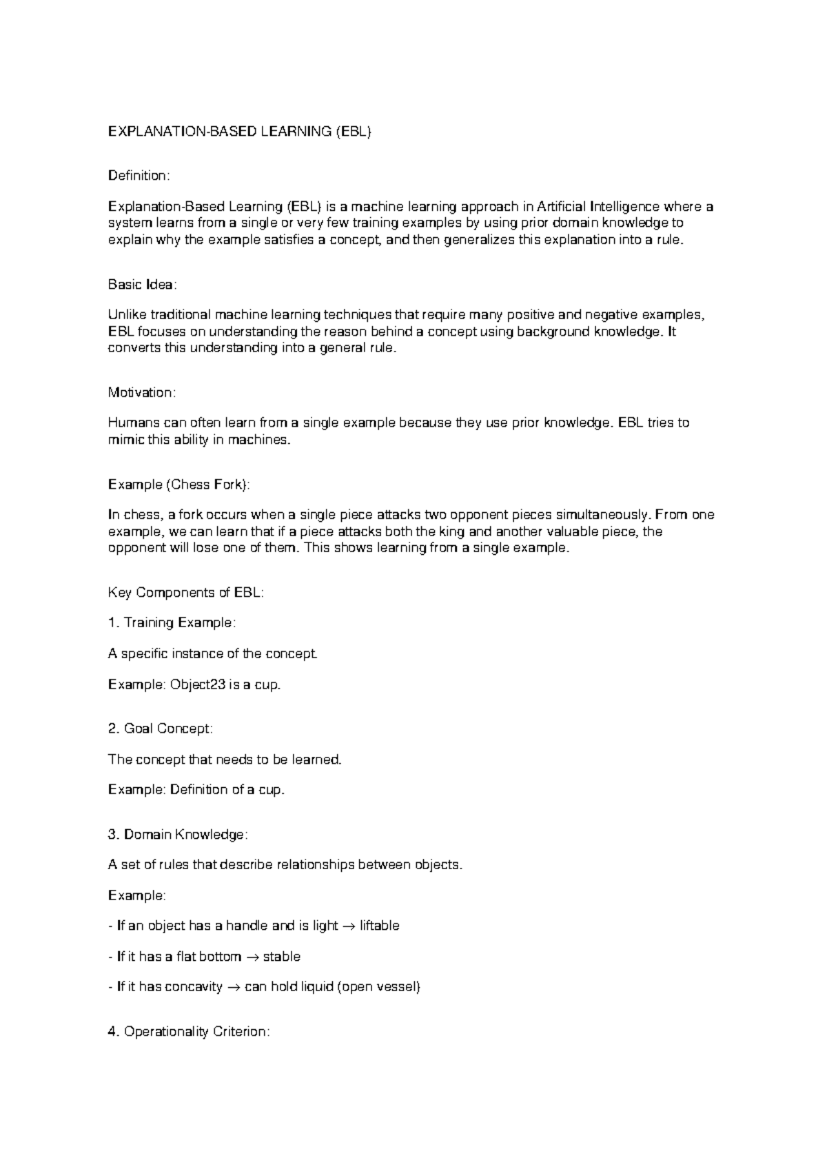 EBL (Learning from Few Examples) Detailed Notes on Machine Learning ...