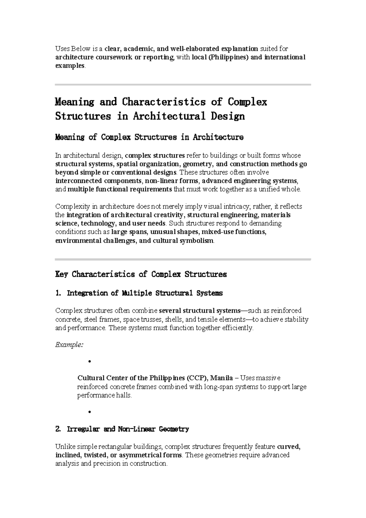 Complex Structures in Architecture: Characteristics & Examples (ARCH ...