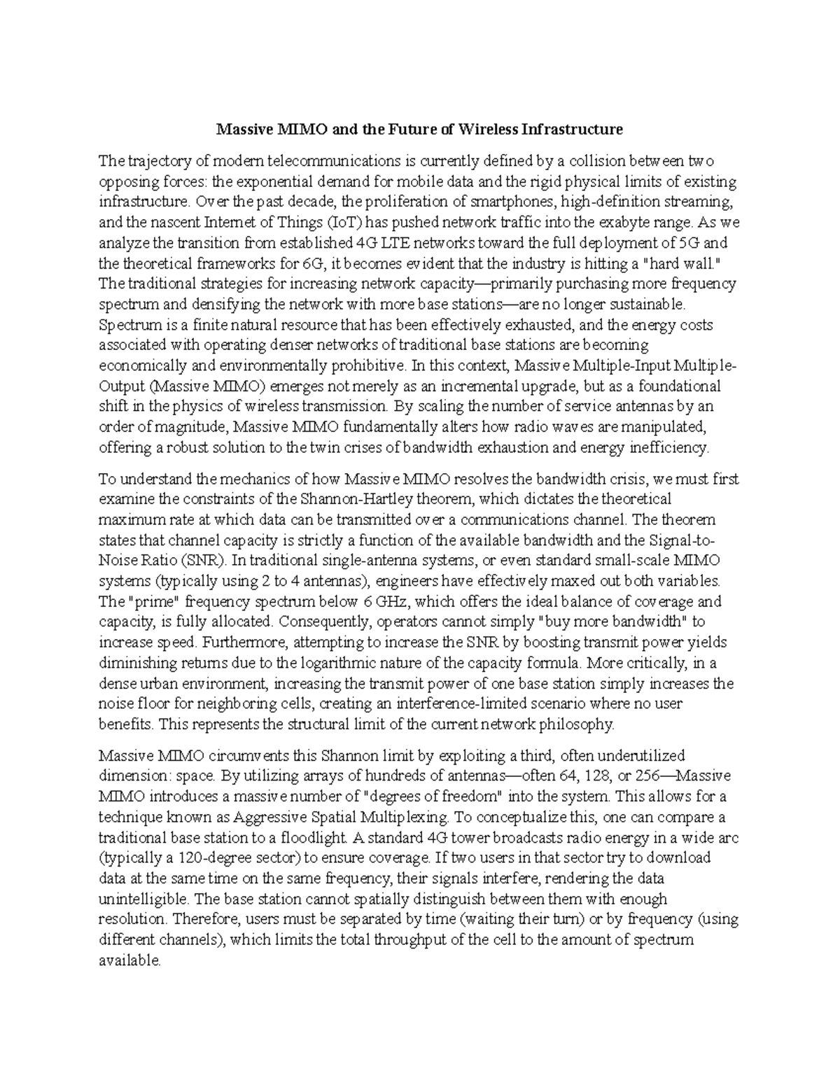 Draft Essay on Massive MIMO and Future Wireless Networks (TWP20251 ...