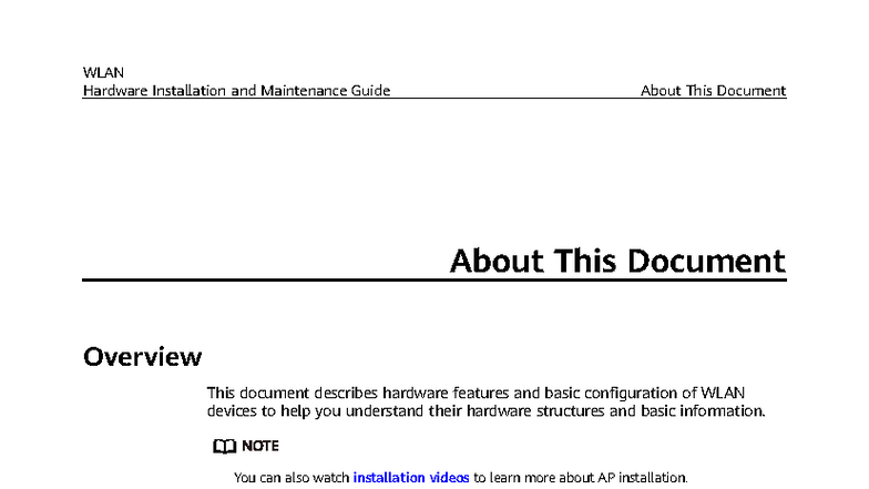 WLAN Hardware Installation & Maintenance Guide (00-2) - Studocu