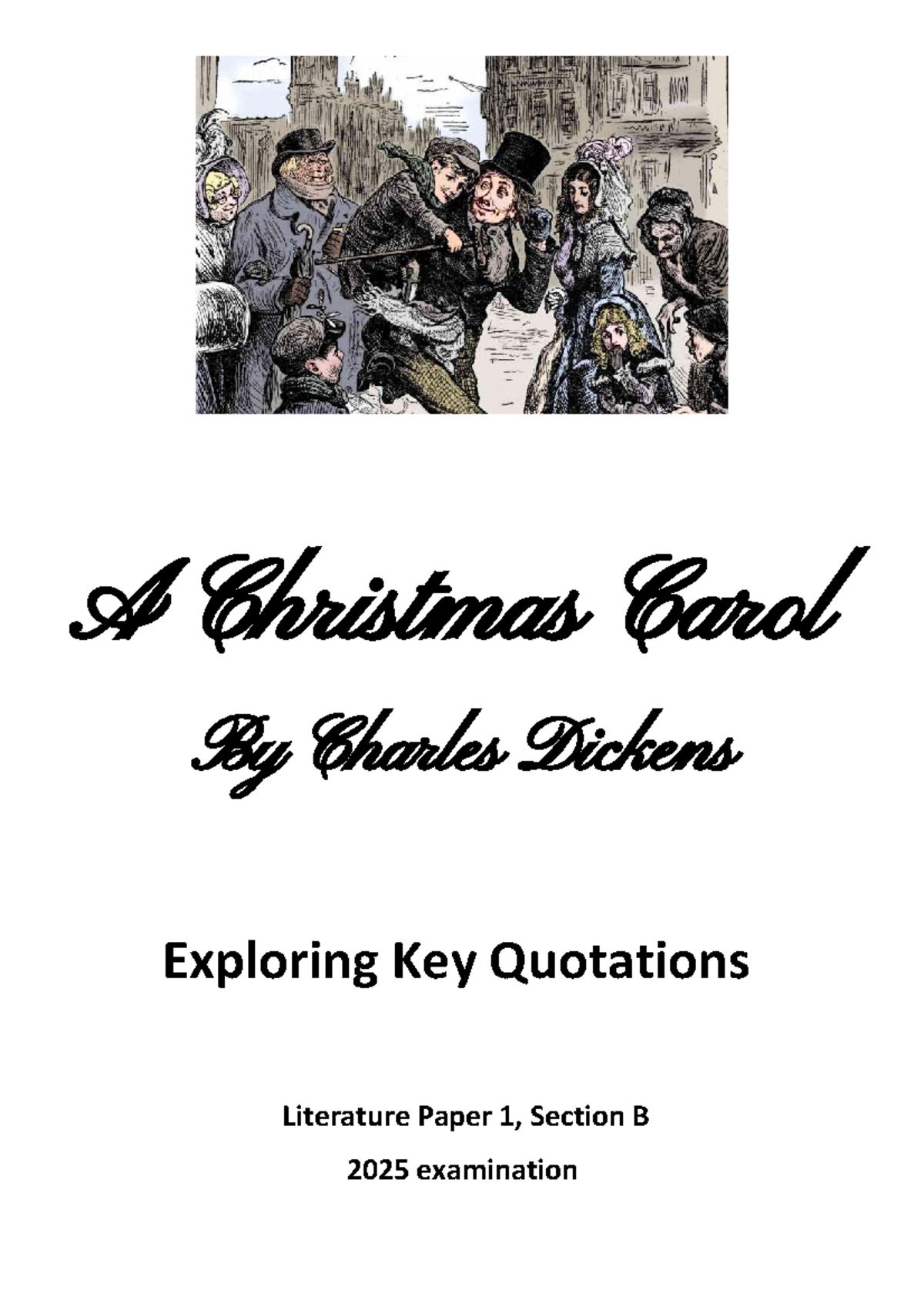 L1 - A Christmas Carol: Key Quotations Analysis for Literature Paper 1 ...