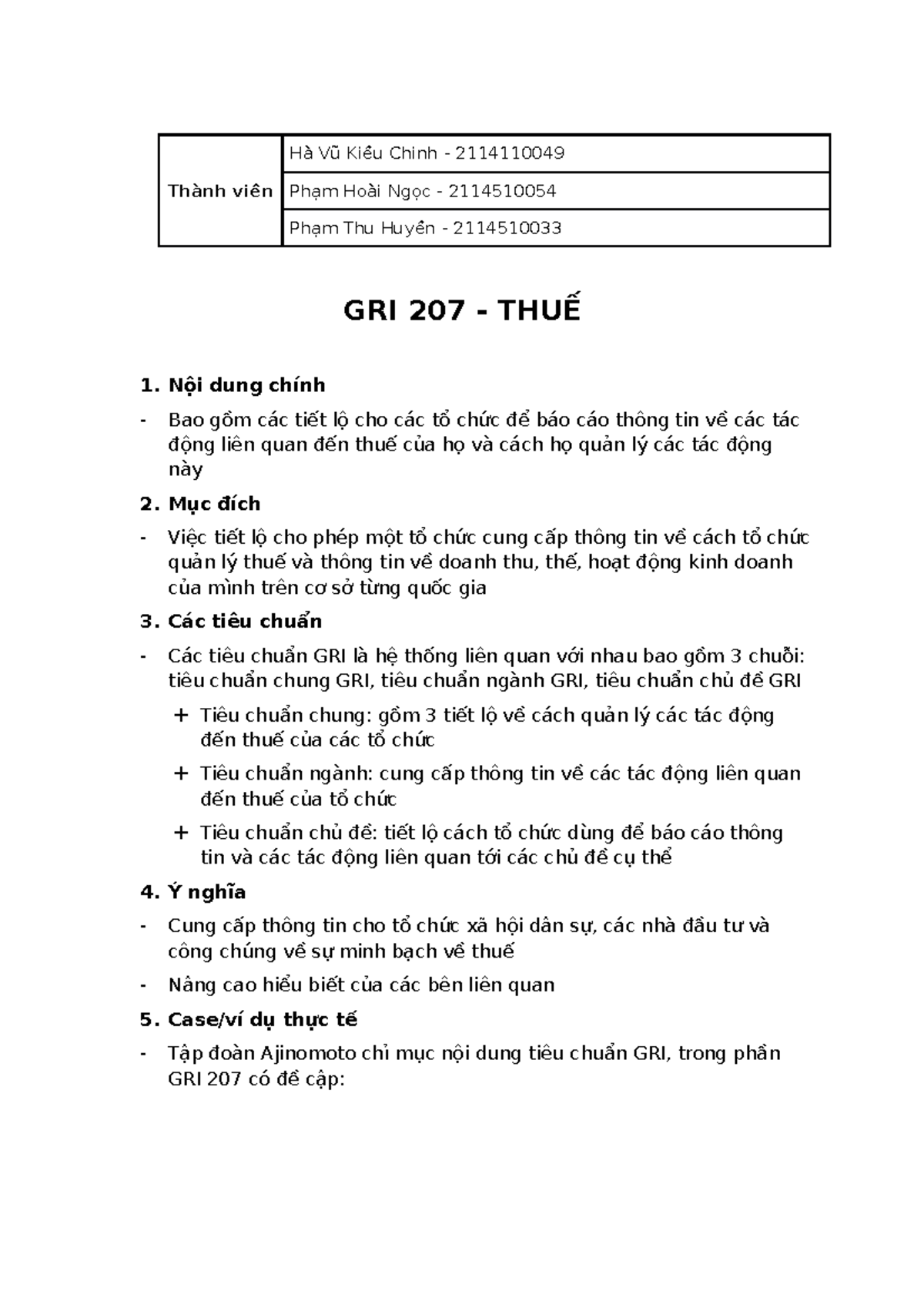 [BT NHÓM GRI 207] - Thành viên Hà Vũ Kiều Chinh - 2114110049 Phạm Hoài ...