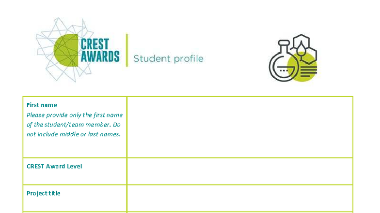 CREST Student Profile Form for Award Submission - Studocu
