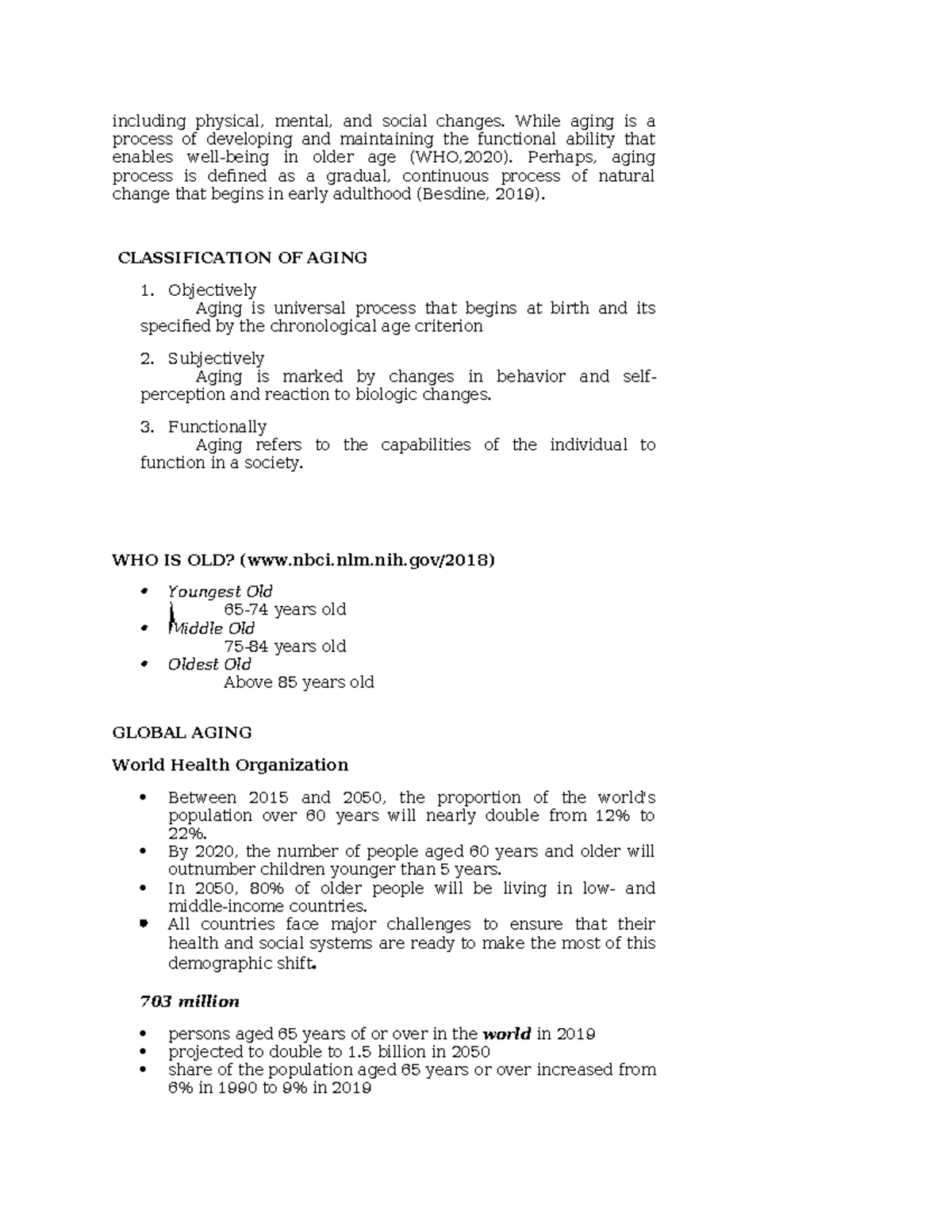 Care of older person lecture WITH QUIZ Geria - including physical, mental, and social changes ...