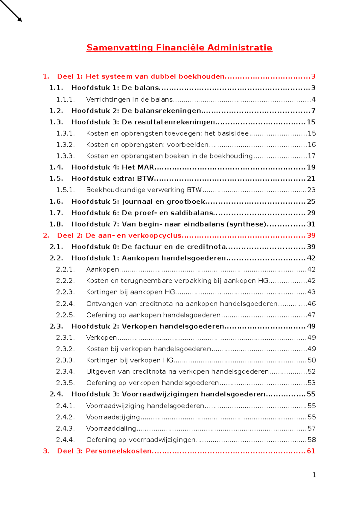 Samenvatting Financiële Administratie 1: Dubbel Boekhouden en Balans ...