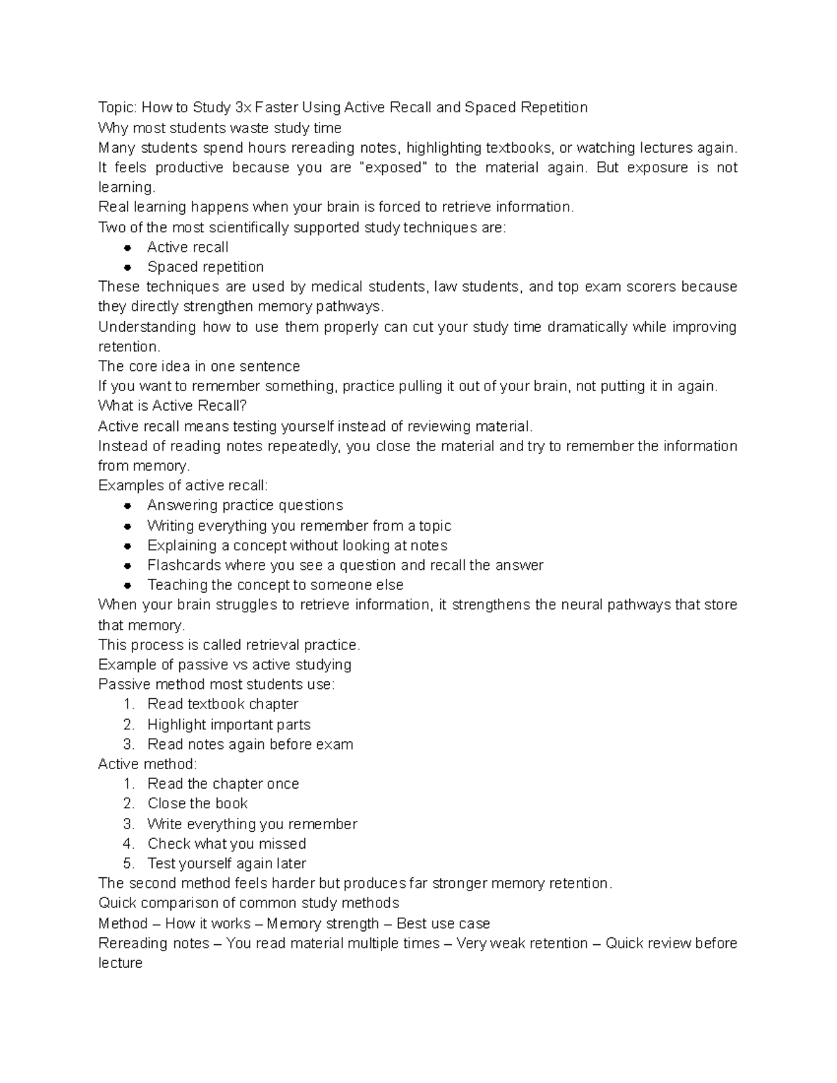 Effective Study Techniques: Active Recall & Spaced Repetition Guide ...