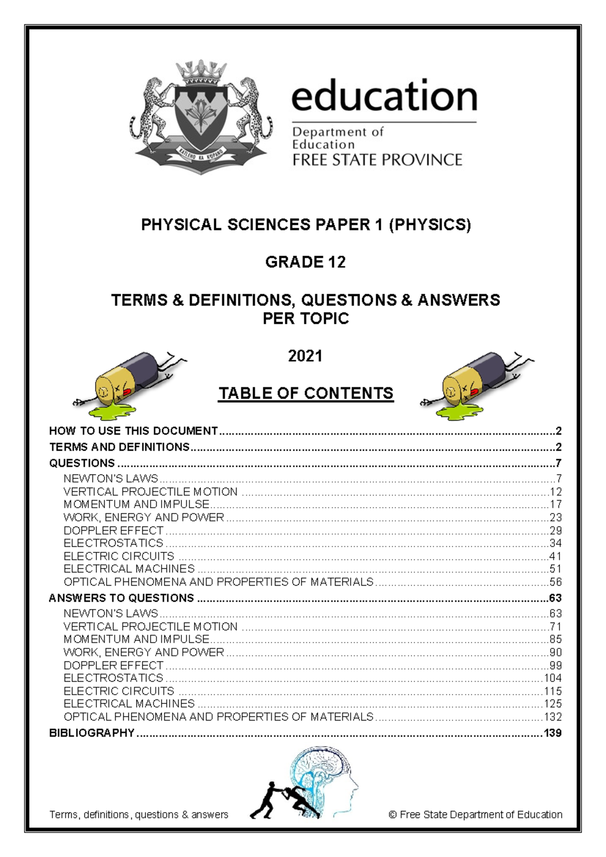 Grade 12 Physical Sciences P1: Terms, Definitions, Q&A Guide - Studocu