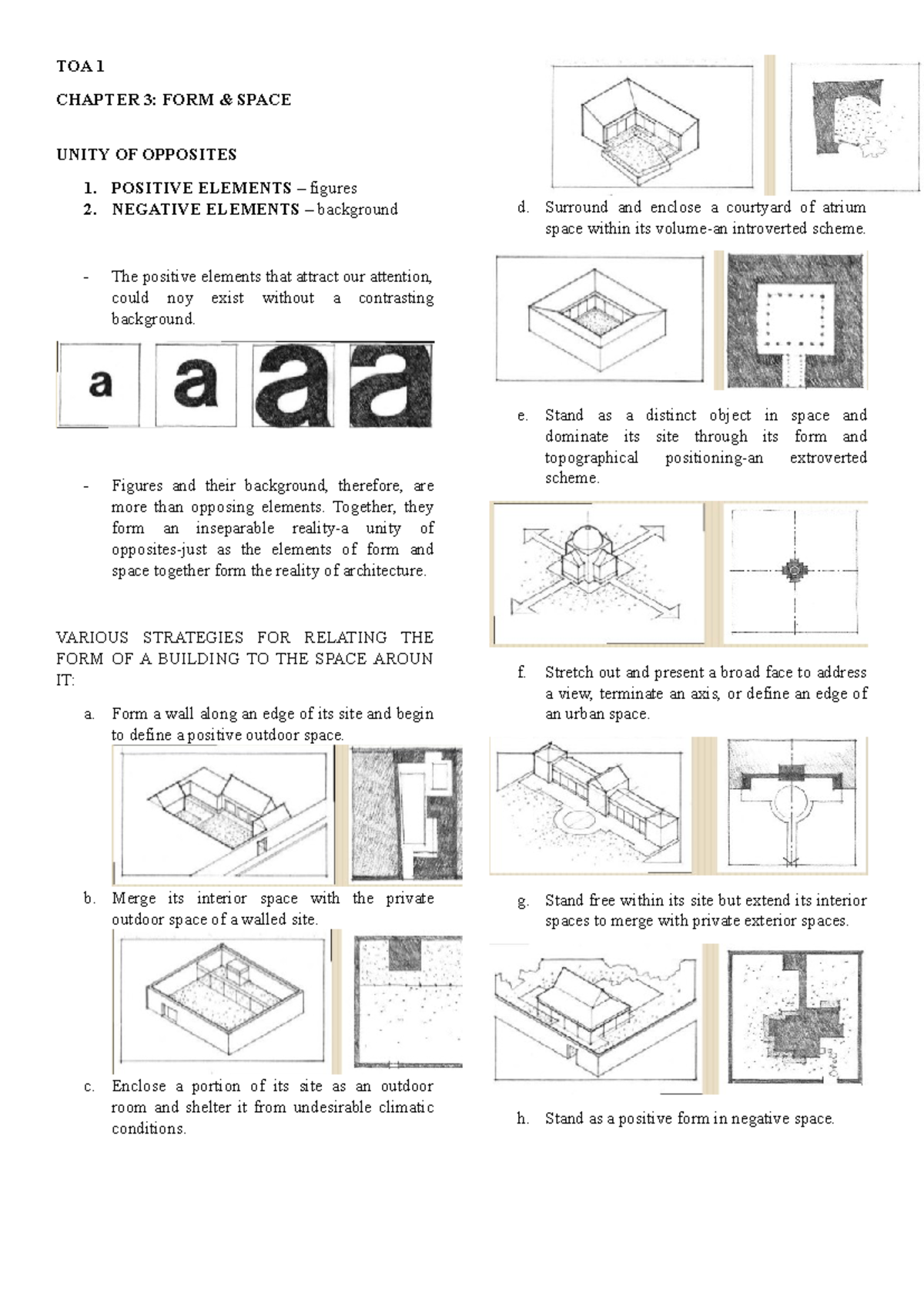 TOA 1: Chapter 3 & 4 Review - Form, Space & Organization Insights - Studocu
