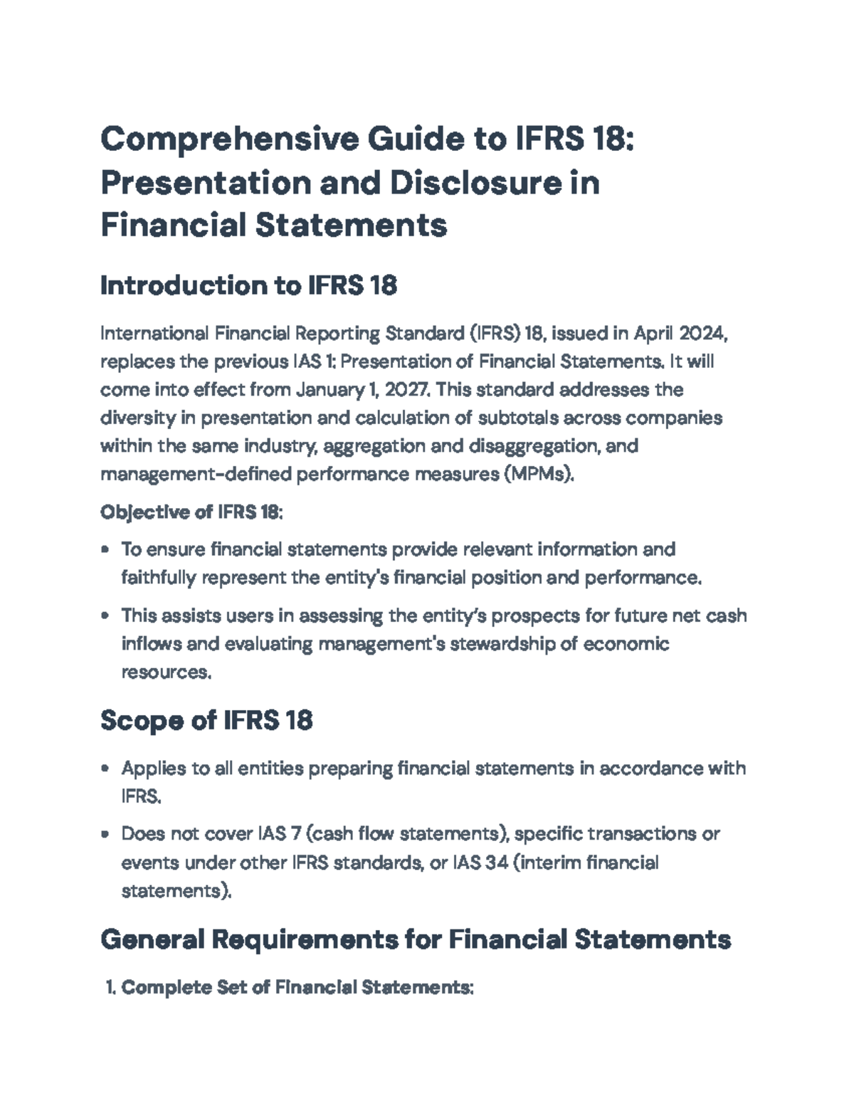 IFRS 18 Presentation & Disclosure Standards: Comprehensive Study Guide ...